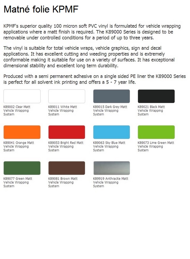 KPMF fólie na auto